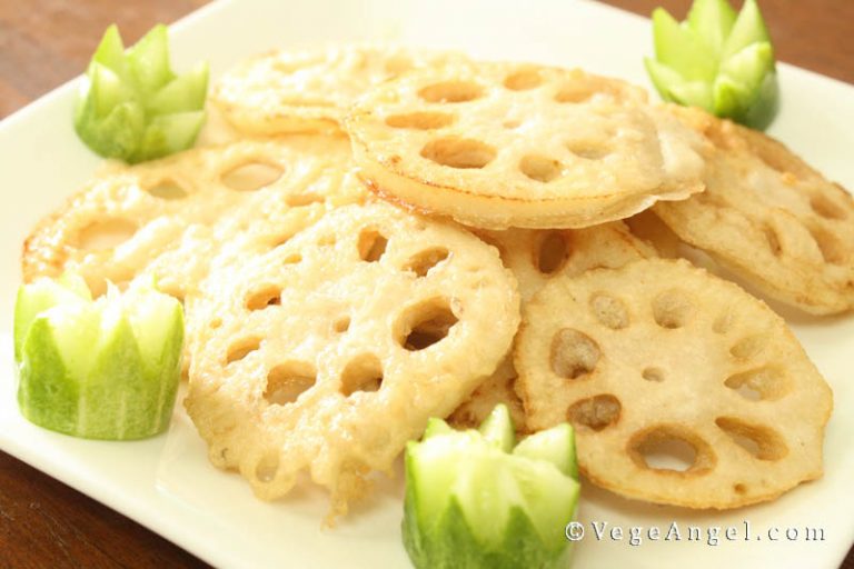 Vegetarian Recipe: Fried Lotus Root Slices | Vege Angel