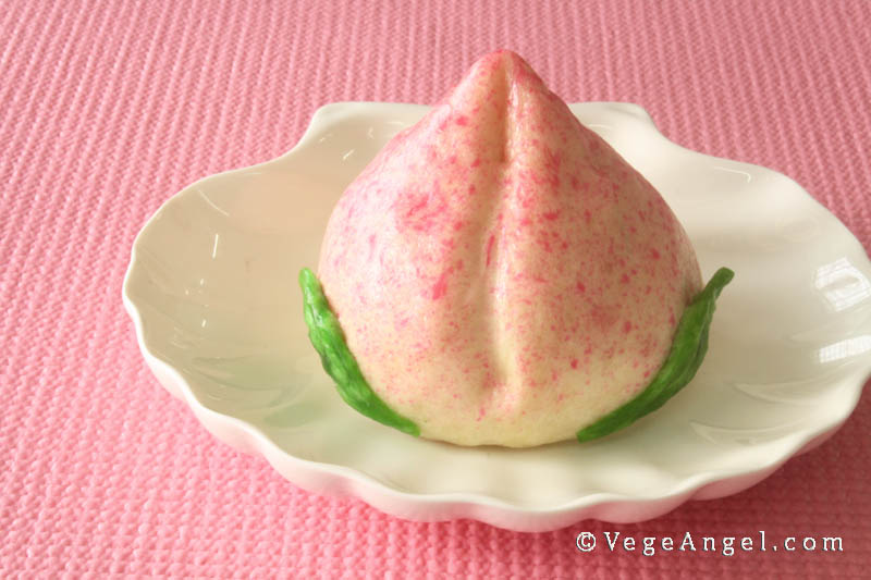 Vegetarian Recipe: Longevity Peach Buns | Vege Angel
