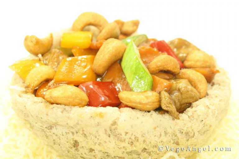 Vegetarian Recipe: Taro Basket with Mixed Vegetables | Vege Angel