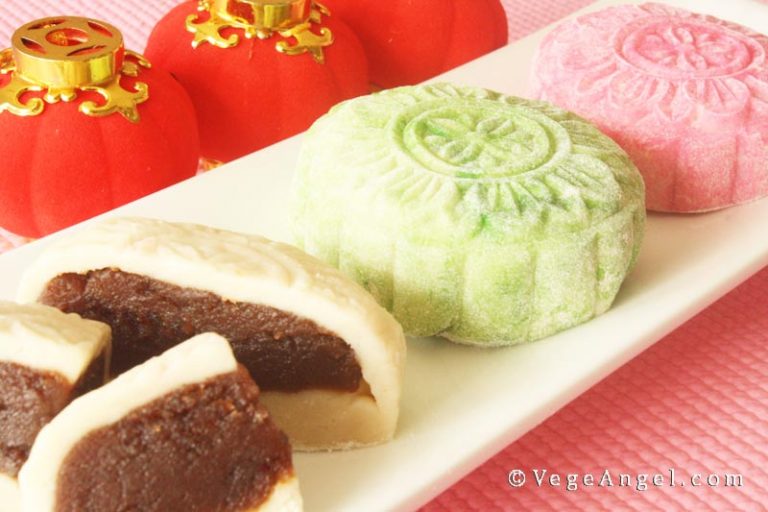 Vegan Recipe: Natural Red Bean Snowy Mooncake | Vege Angel
