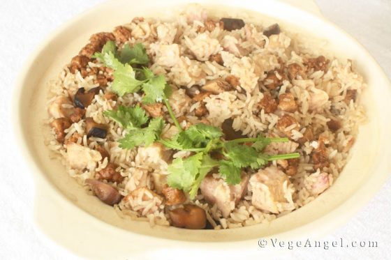Vegan Recipe: Clay Pot Taro Rice | Vege Angel