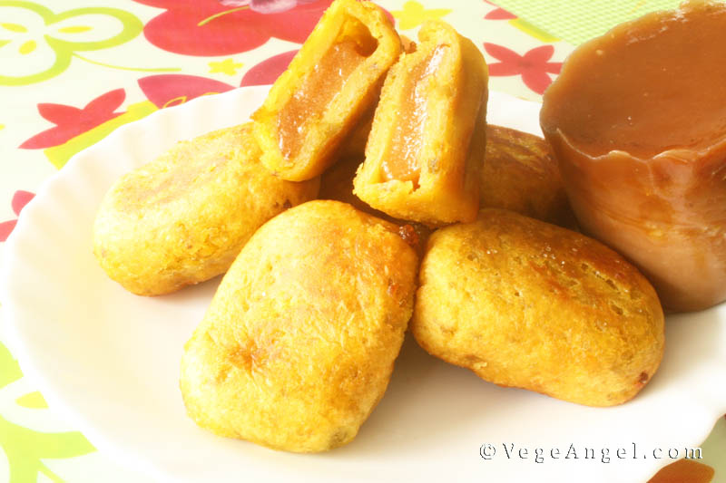 Vegan Recipe: Fried Sticky Rice Cake with Mashed Sweet Potatoes | Vege ...