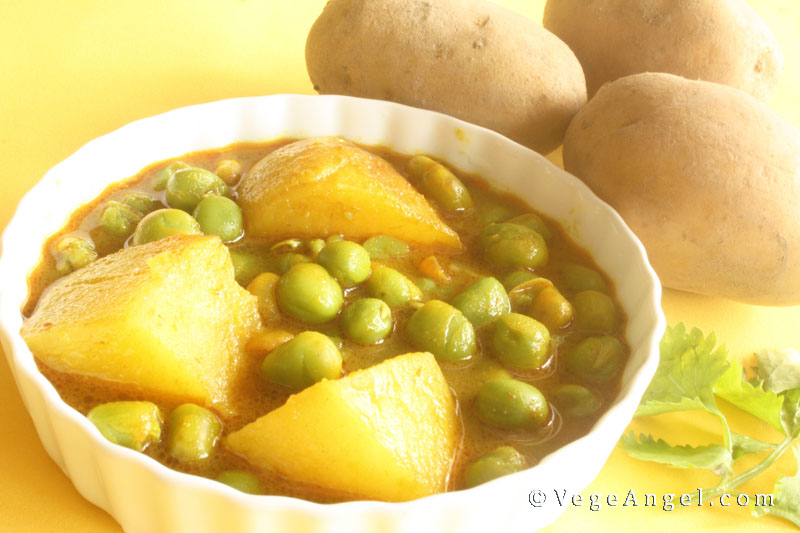 Vegan Recipe: Green Pea and Russet Potato Curry | VegeAngel
