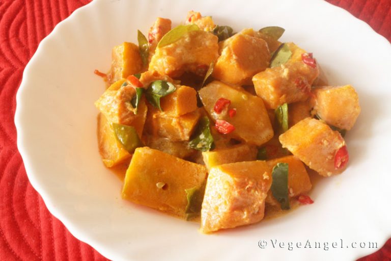 Vegetarian Recipe: Spicy and Milky Pumpkin Chunks | Vege Angel