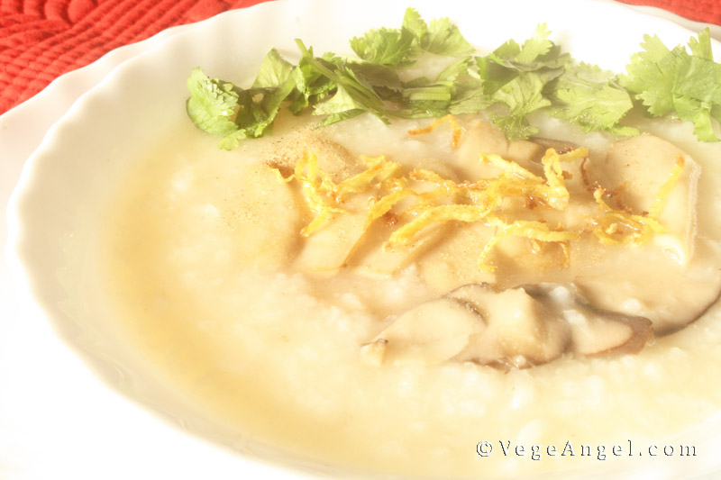 Vegan Recipe: Nutritional King Oyster Mushroom Congee | Vege Angel