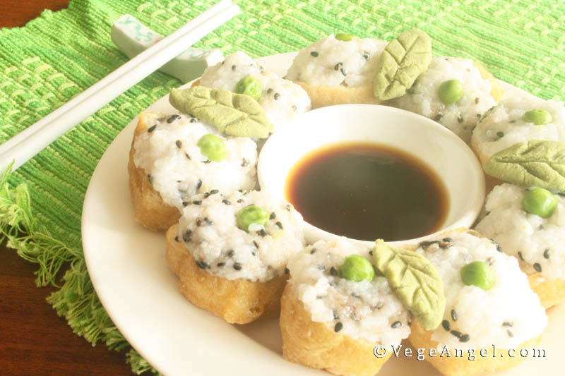 Vegan Recipe: Bean Curd Puff Sushi | Vege Angel