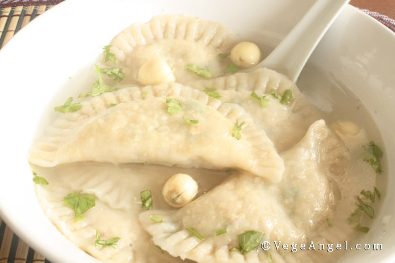Vegan Recipe: Water-Boiled White Lotus Seed Dumplings | Vege Angel